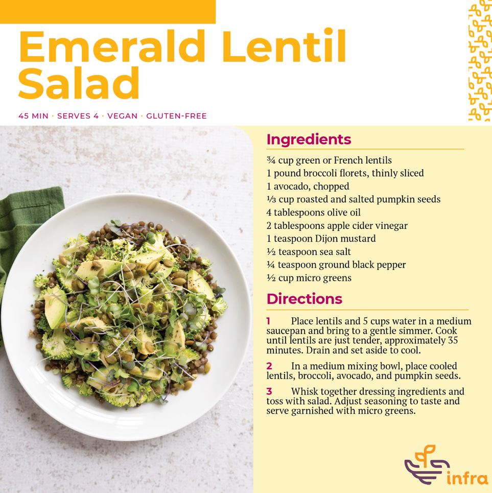 Emerald Lentil Salad | Sunrise Health Foods