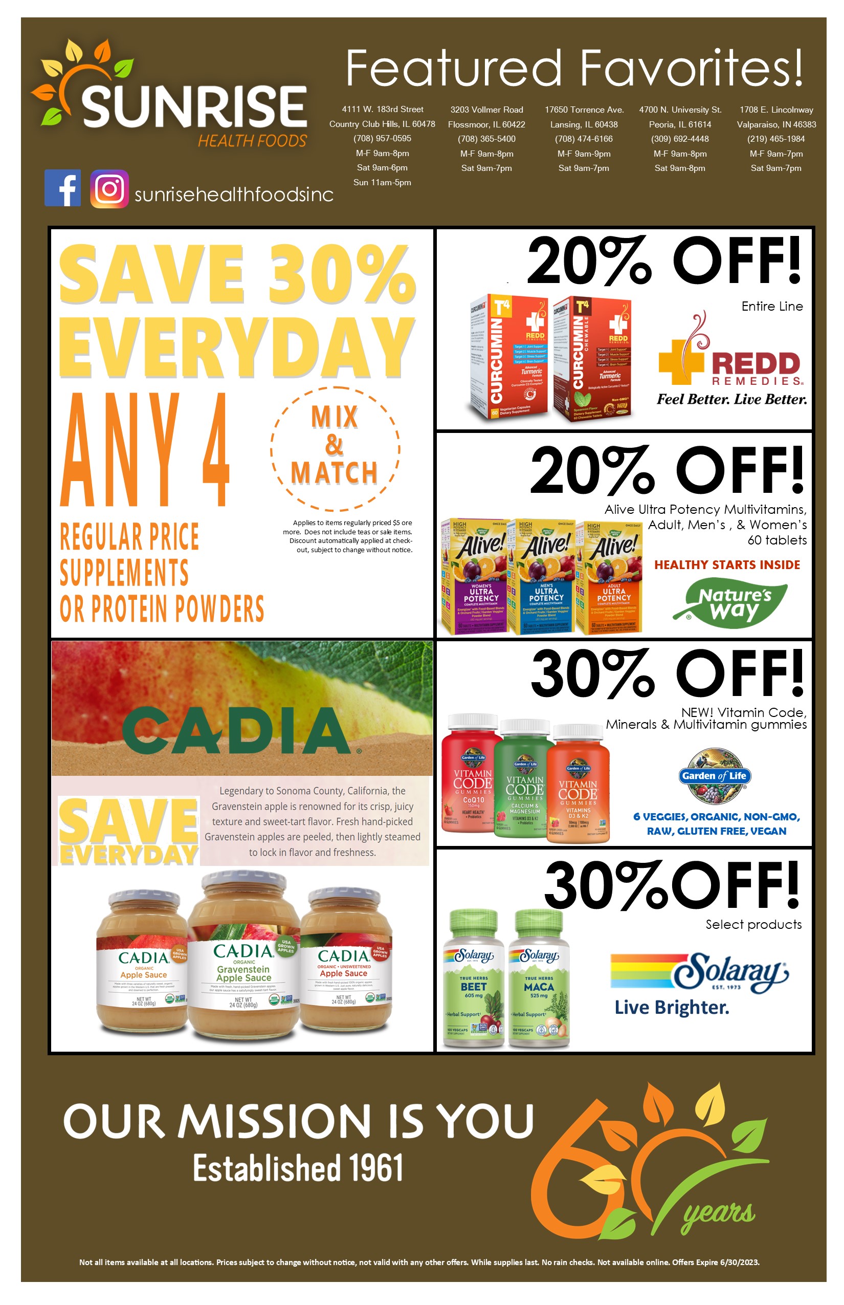 Sales Flyer | Sunrise Health Foods